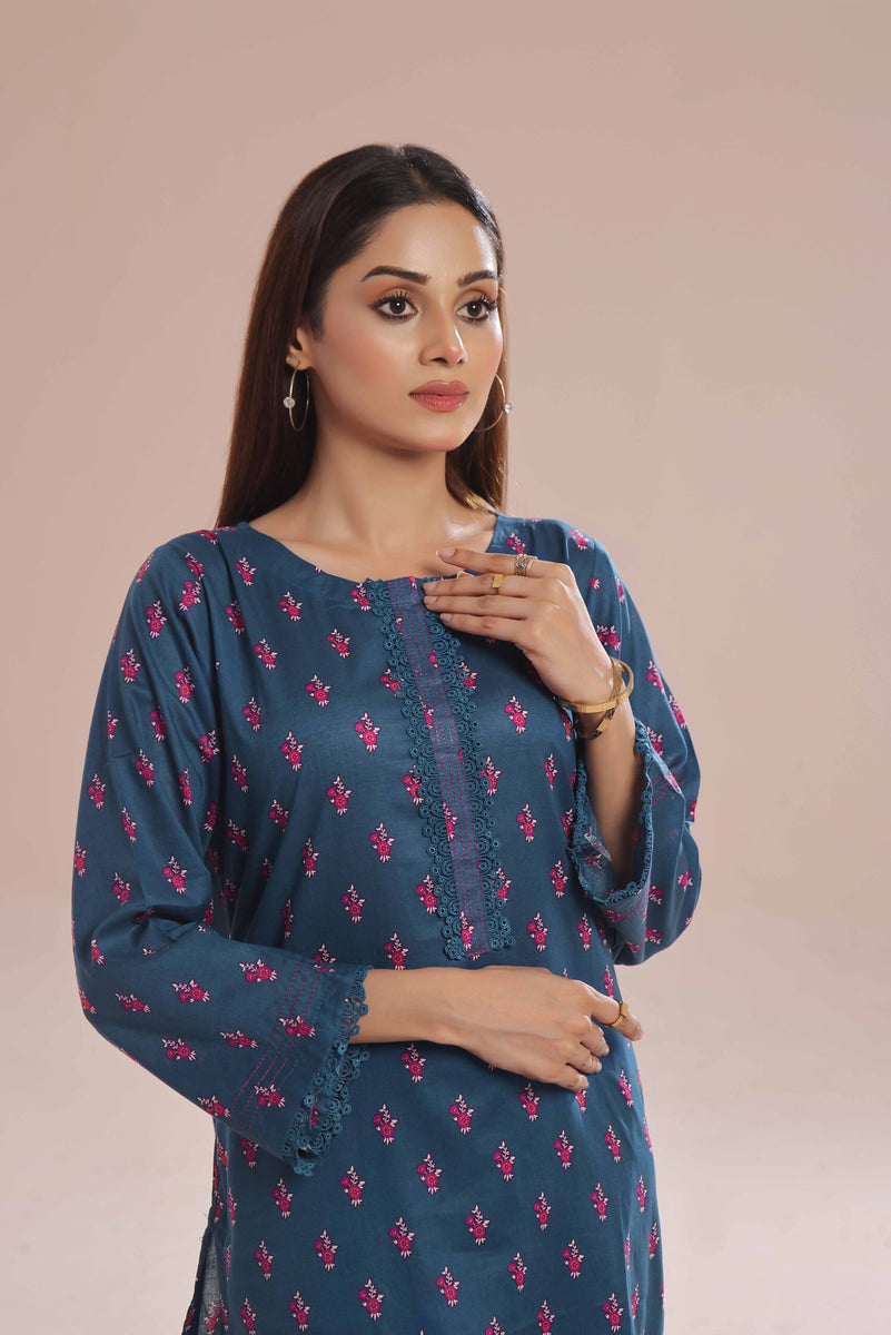 Saphron Teal Elysia Co-Ords D2: Chic Pakistani Lawn Suit for Everyday ...