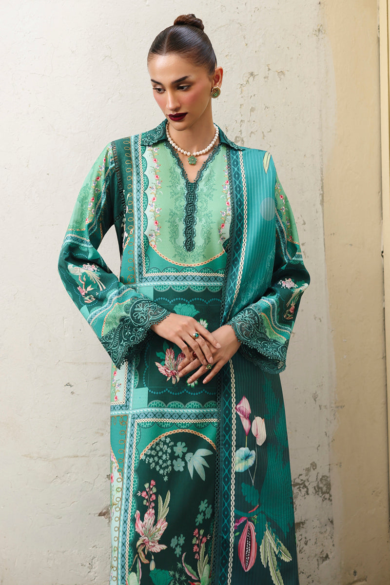ANIKA Green Jacquard Pakistani Suit by Qalamkar | Fall/Winter Formal ...