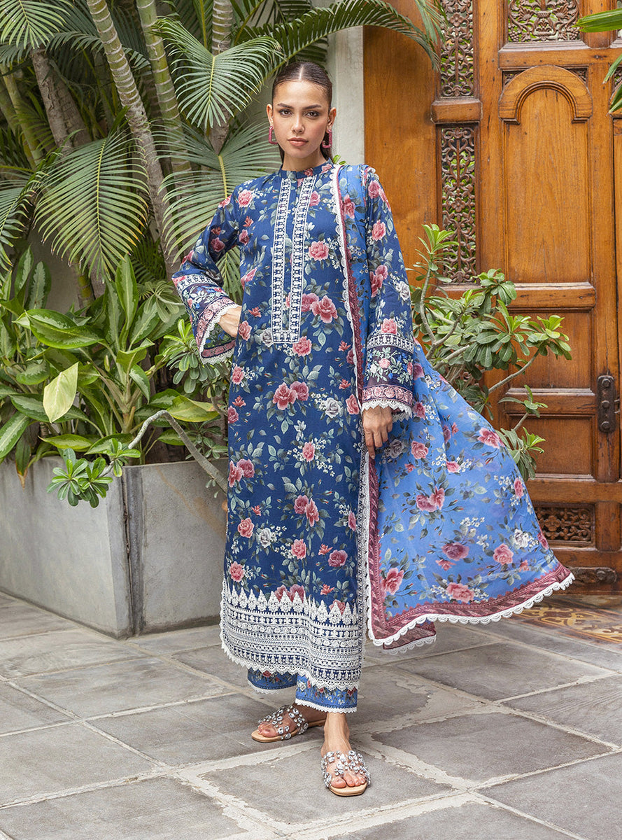 Zainab Chottani 'Zara' Blue Embroidered Pakistani Lawn Suit | Festive ...