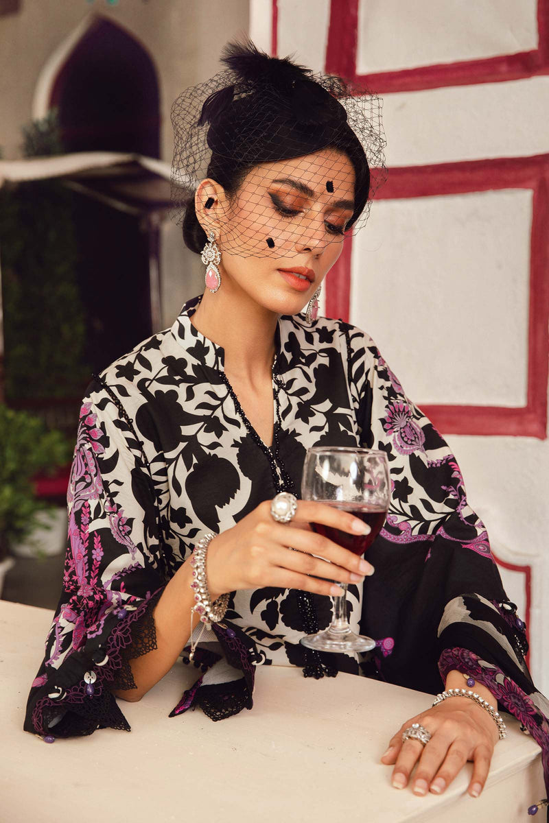 Maria.B Black Cambric Pakistani Suit MPT-2704-B | Embroidered Fall ...
