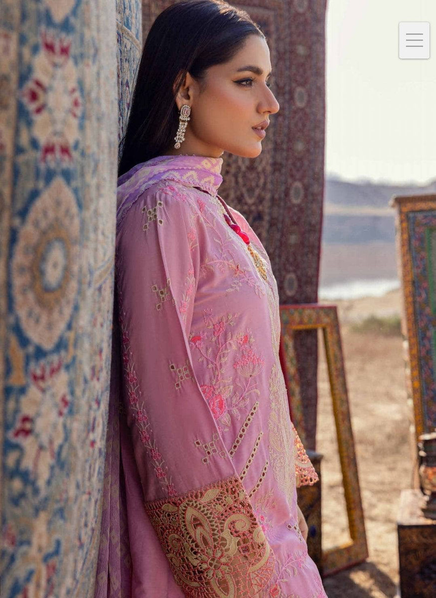 Adan's Libas Pink Embroidered Lawn Pakistani Suit - Design 02 ...