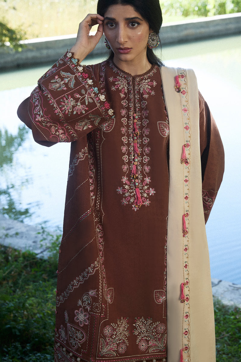 Zaha Luxury Winter Edition SAHIBA (ZW24-14) Brown Jacquard Pakistani ...