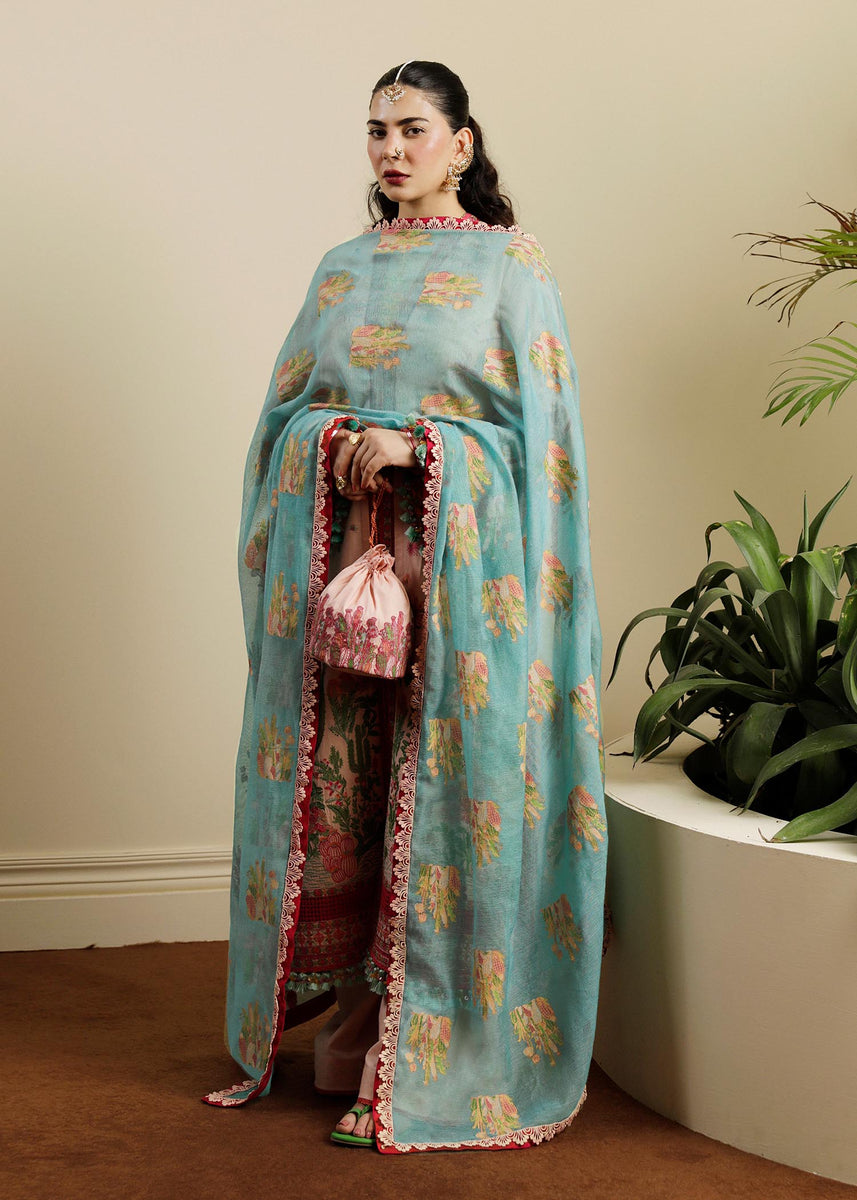 Hussain Rehar Luxury Lawn Festive Collection – Pembe – YourLibaas UAE