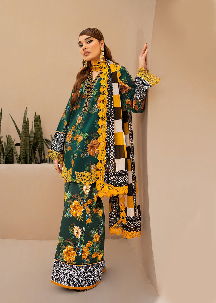 Maria Osama Khan Raya Lawn Collection – Jade (MR-05) – YourLibaas UAE