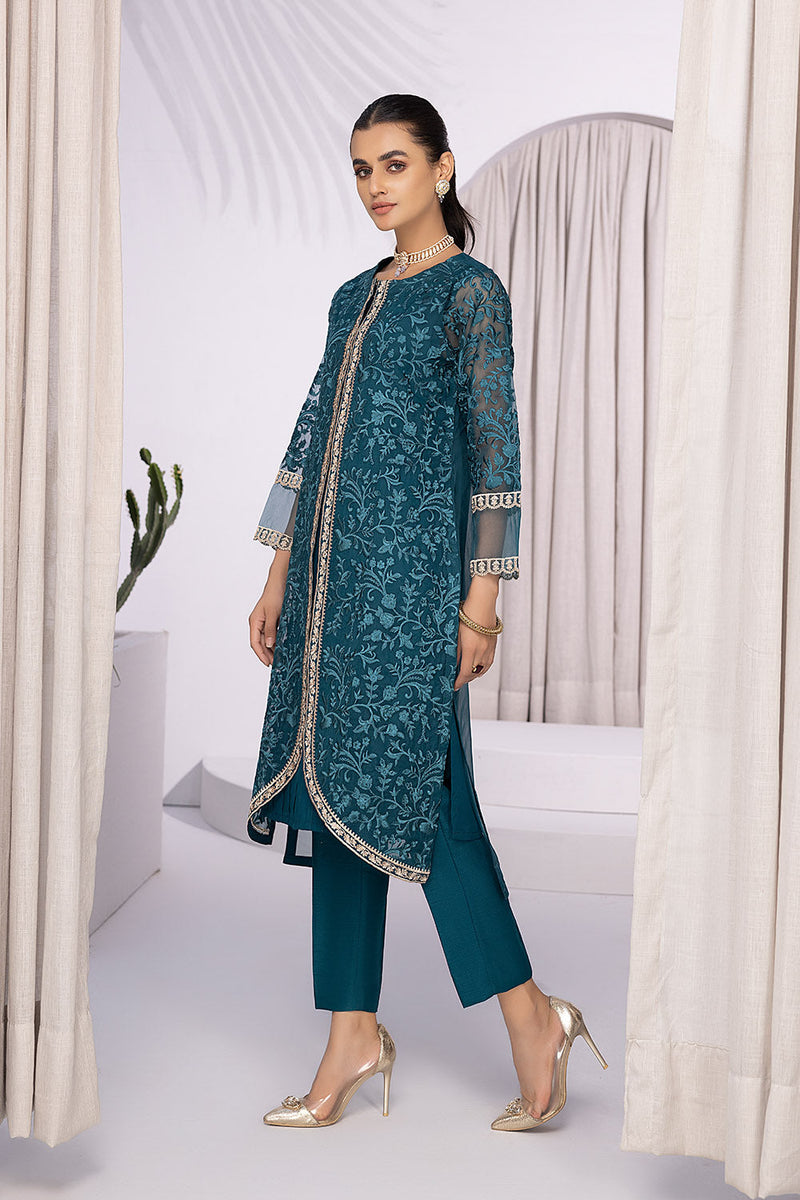 Azure Luxury Embroidered Formal Shirts – Glowing Fern – YourLibaas UAE