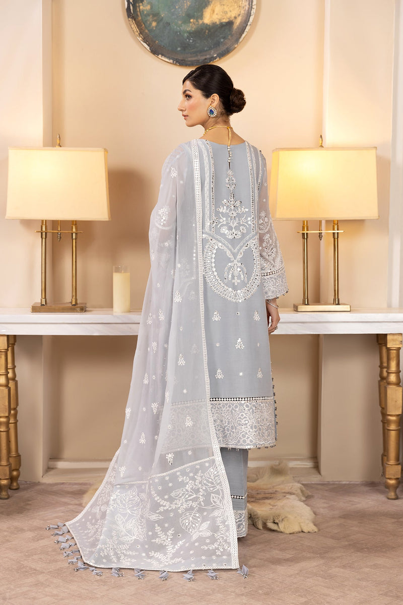 Alizeh Dhaagay Kiral Grey Chiffon Embroidered Pakistani Suit for Formal ...