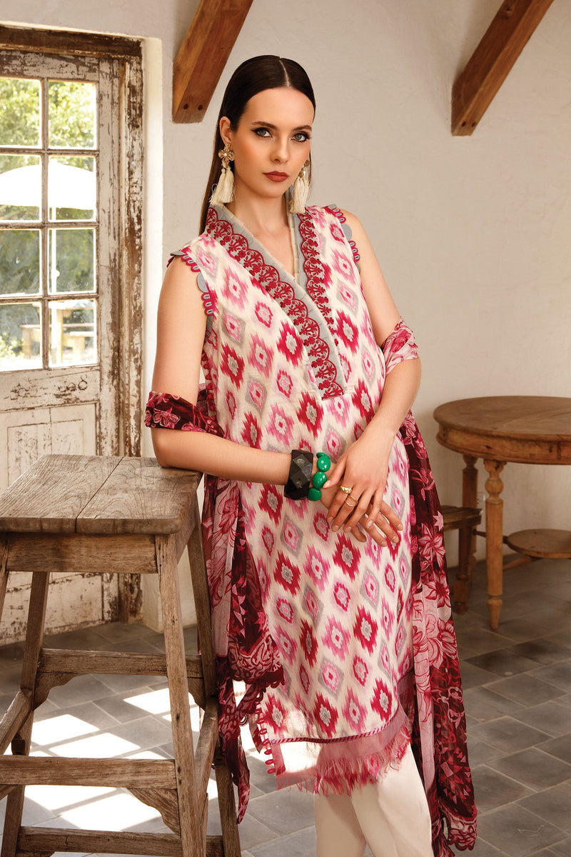 MARIA.B MBasics Lawn Collection – Pink MB-US23-111-B – YourLibaas UAE