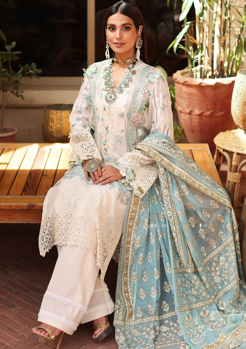 Manara X Kahf Luxury Lawn Eid Collection 2022 – KML 08 BANAFSHAN ...